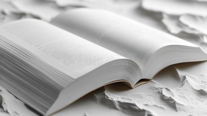 Minimalist White Book on a Textured Surface Stock Illustration ...