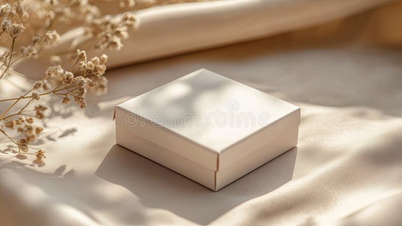 Minimalist White Box with Lid on Surface Stock Illustration ...