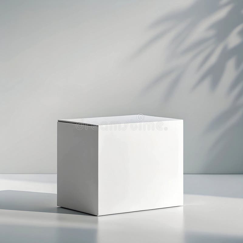 Plain White Box Placed on Smooth Surface, with Soft Natural Shadows ...