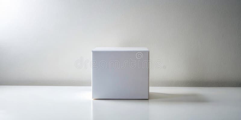 Minimalist White Box on a White Surface, Single Object , White ...