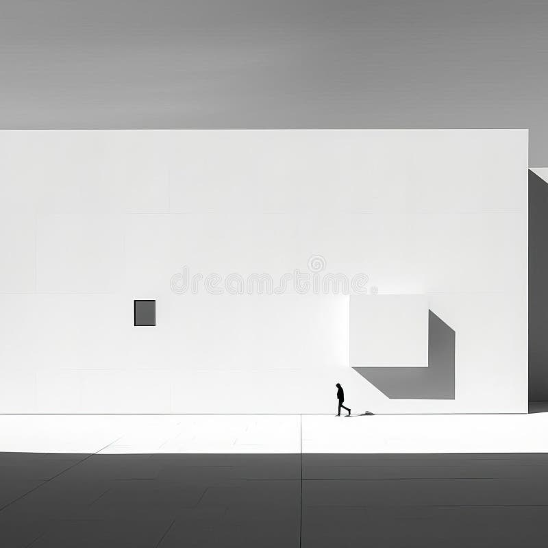 Minimalist White Building with Clean Lines and Elegance Stock ...
