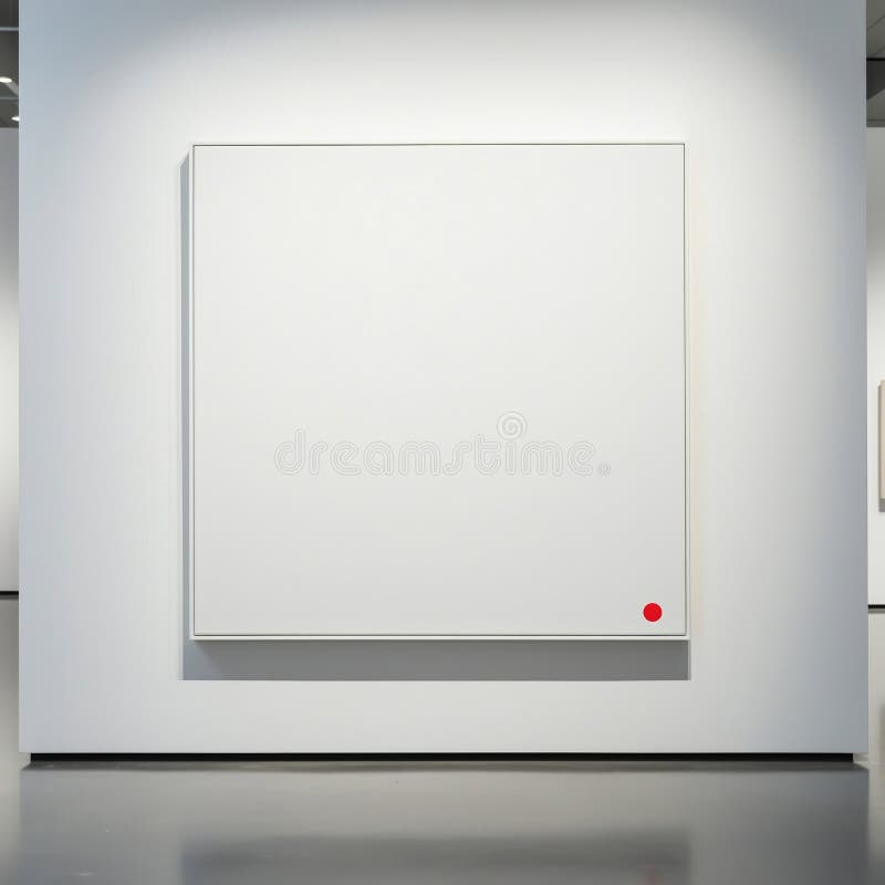 Minimalist White Canvas with Red Dot in Modern Art Gallery Stock Photo ...
