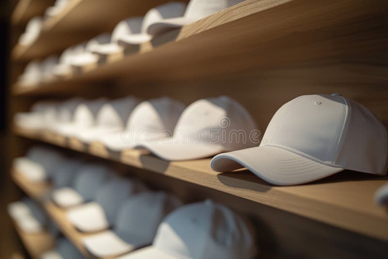 Minimalist White Caps Display Stock Illustration - Illustration of ...