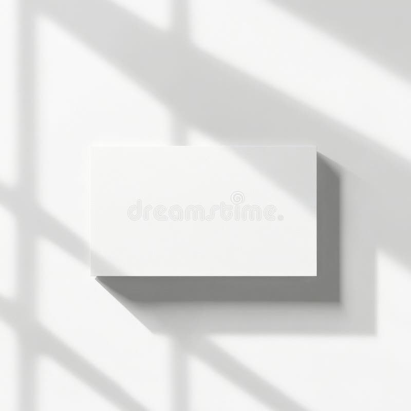 Minimalist White Card Mockup with Shadow Effects in Soft Light Setting ...