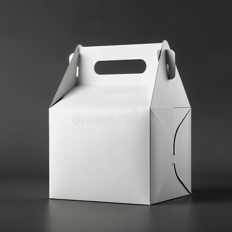 Minimalist White Cardboard Box with Circular Cutouts Stock Illustration ...