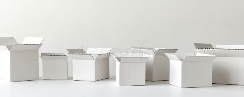 Minimalist White Cardboard Boxes Composition, Packaging Design, Product ...