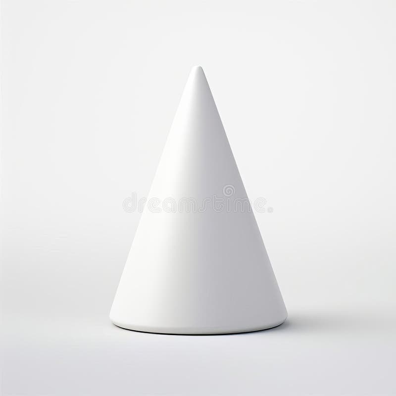 Minimalist White Ceramic Cone on Isolated Background Design Stock ...