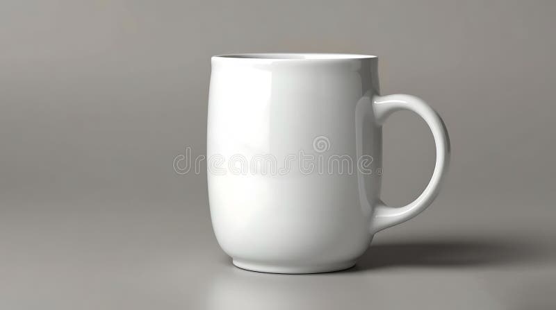 Minimalist White Ceramic Mug: Professional 3D Render Product ...