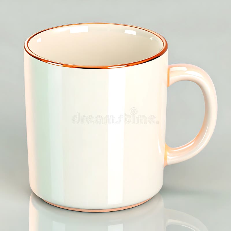 Minimalist White Ceramic Mug: Professional 3D Render Product ...