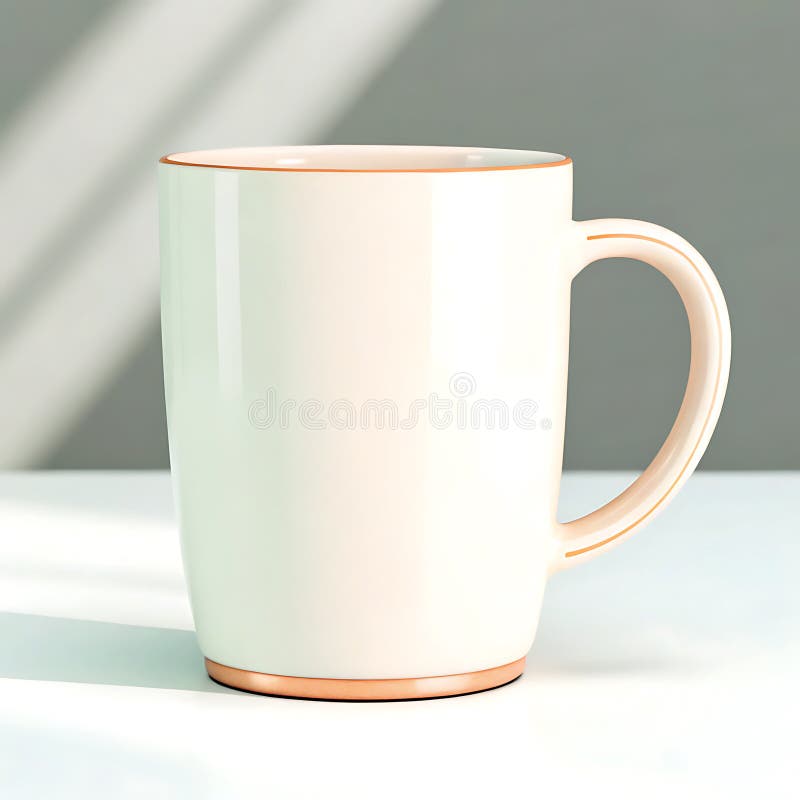 Minimalist White Ceramic Mug: Professional 3D Render Product ...