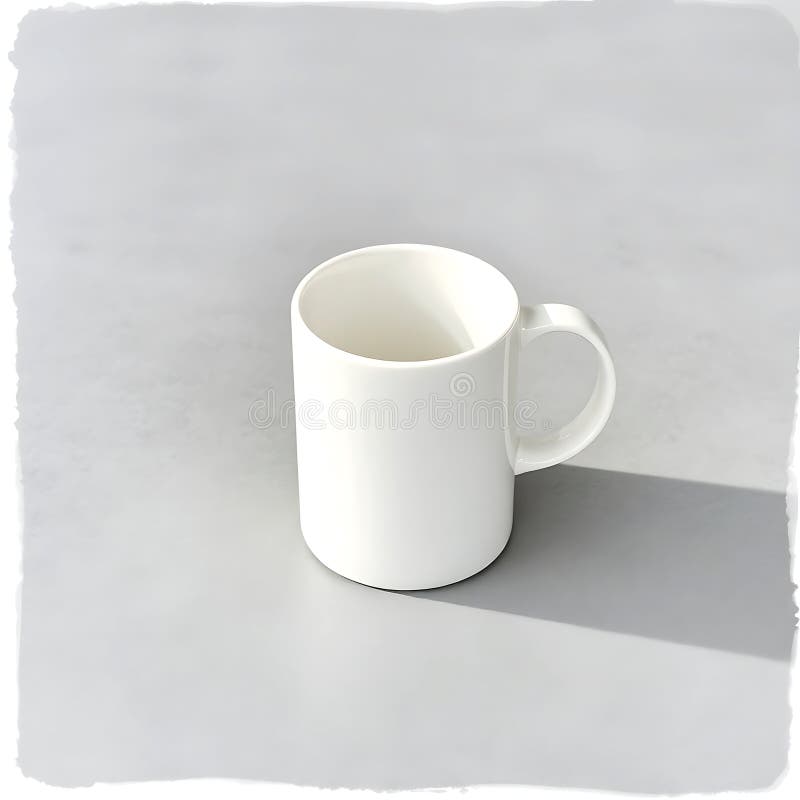 Minimalist White Ceramic Mug: Professional 3D Render Product ...