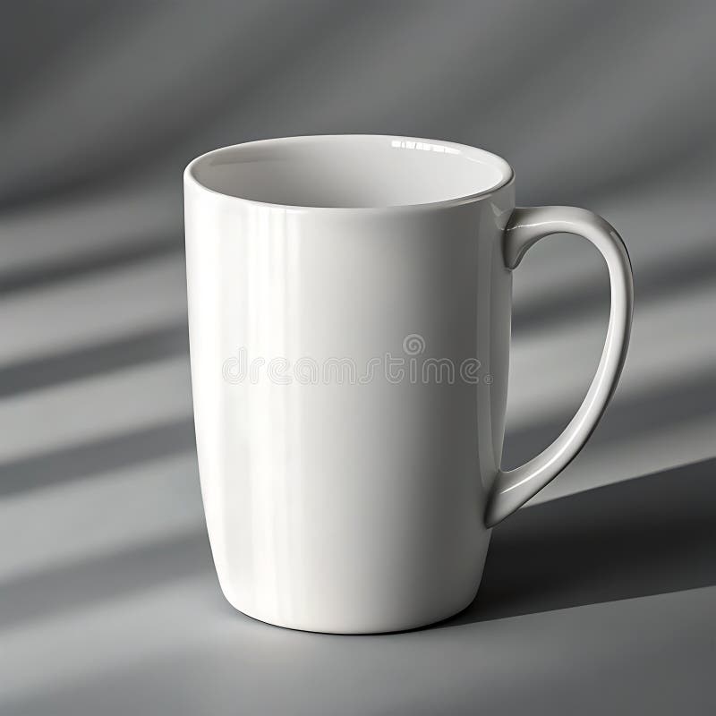Minimalist White Ceramic Mug: Professional 3D Render Product ...