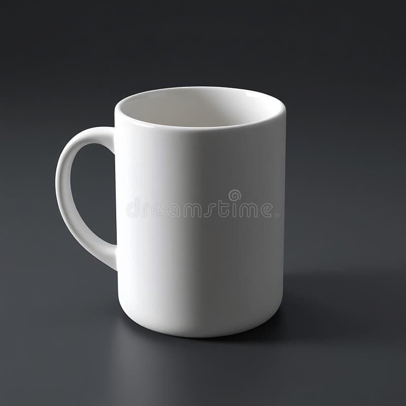 Minimalist White Ceramic Mug: Professional 3D Render Product ...