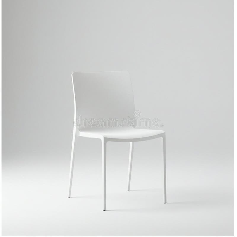 A Minimalist White Chair with a Sleek Design, Featuring a Smooth ...