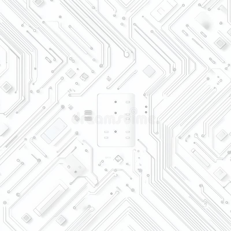 Minimalist White Circuit Board Pattern Geometric Lines Stock Photos ...