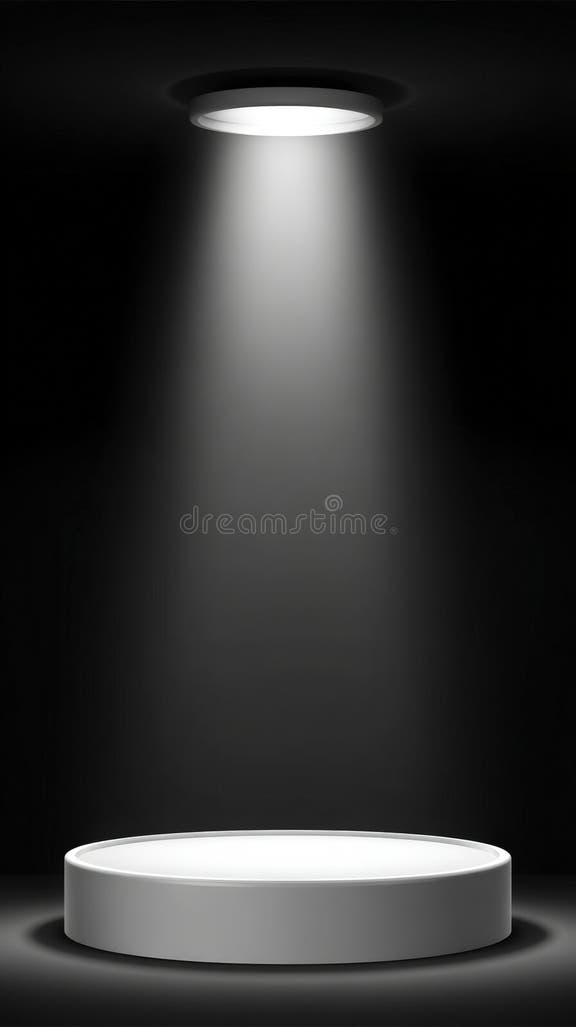 Generative AI Bright Spotlight Shining Directly Downward Onto a Plain ...
