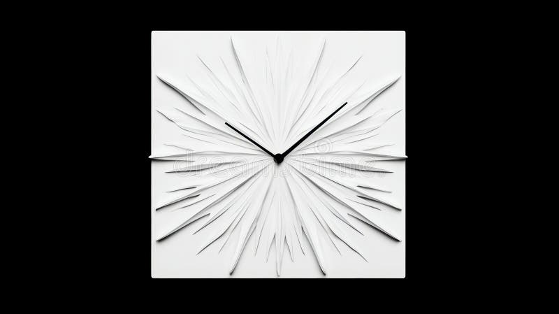 A Minimalist White Clock with a Black Face and Hands. Stock Image ...