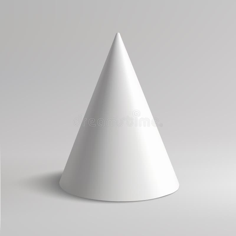 Minimalist White Cone on Smooth Gray Background Stock Vector ...