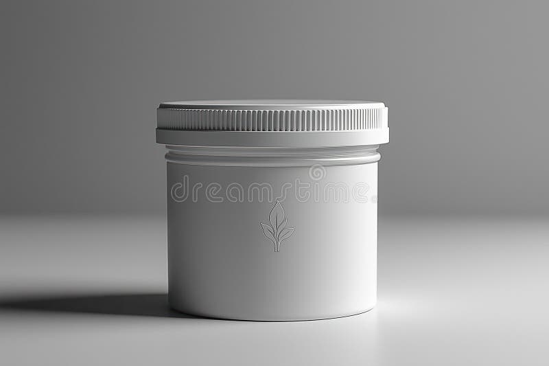 Minimalist White Container on a Smooth Surface with a Simple Leaf ...