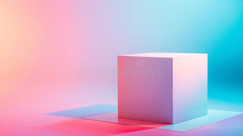 Minimalist White Cube Colorful Gradient Background Stock Photos - Free ...