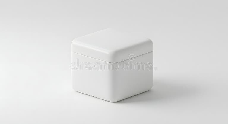 Minimalist White Cube Container Stock Illustration - Illustration of ...