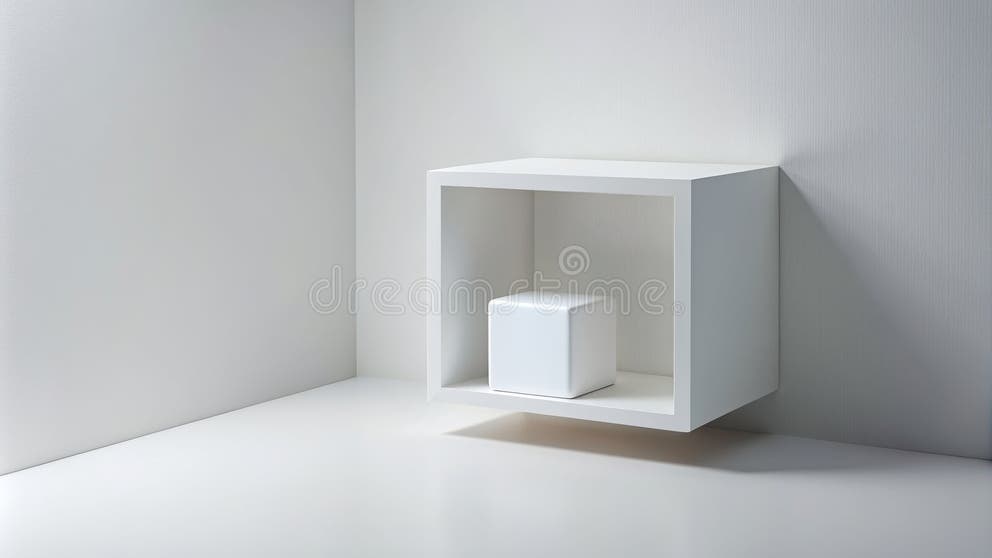 Minimalist White Cube in Corner Shelf, Minimalism, White Cube, Corner ...