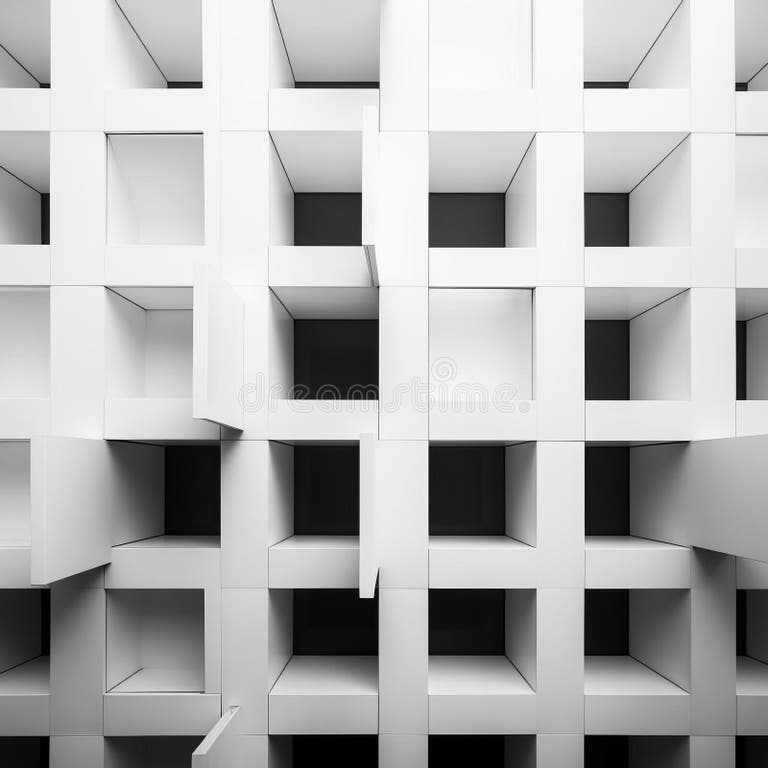 Minimalist White Cube Grid Composition Photography Artwork Stock ...