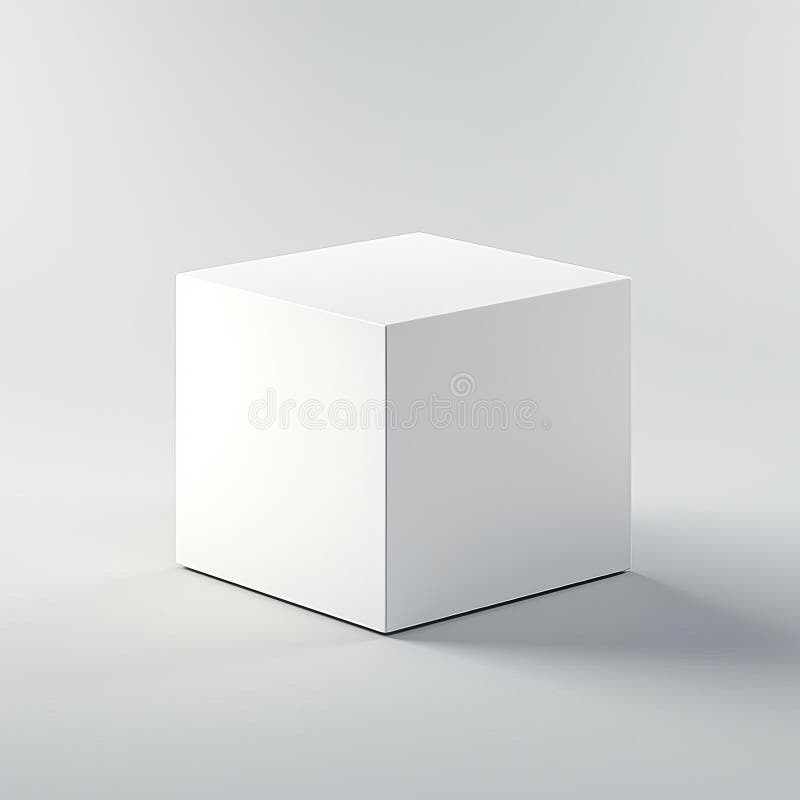 Minimalist White Cube on Isolated Background with Clean Lines Stock ...