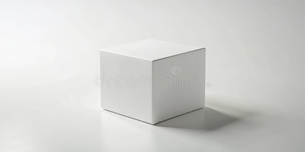 Minimalist White Cube a Study in Simple Elegance on a Pristine White ...