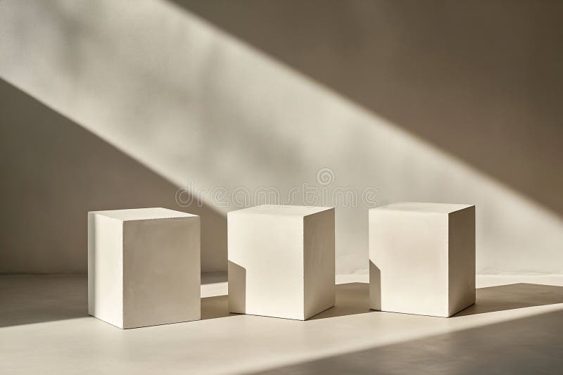 Minimalist White Cubes in Soft Light Stock Photo - Image of calming ...