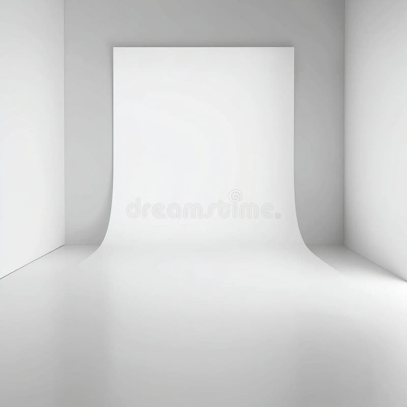 Minimalist White Curved Backdrop in a Modern Studio Setting for ...