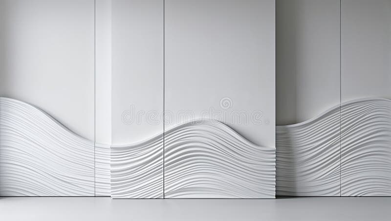 "Minimalist White 3D Wall Texture with Subtle Waves" Stock Illustration ...