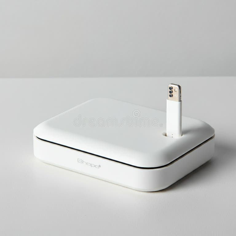 A Minimalist White Device with a Rectangular Shape Features a ...