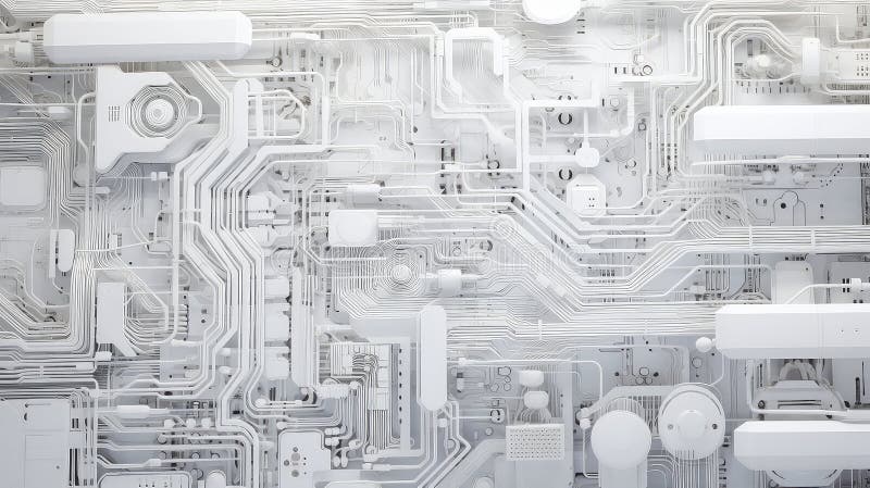 Minimalist White Digital Background Stock Illustration - Illustration ...