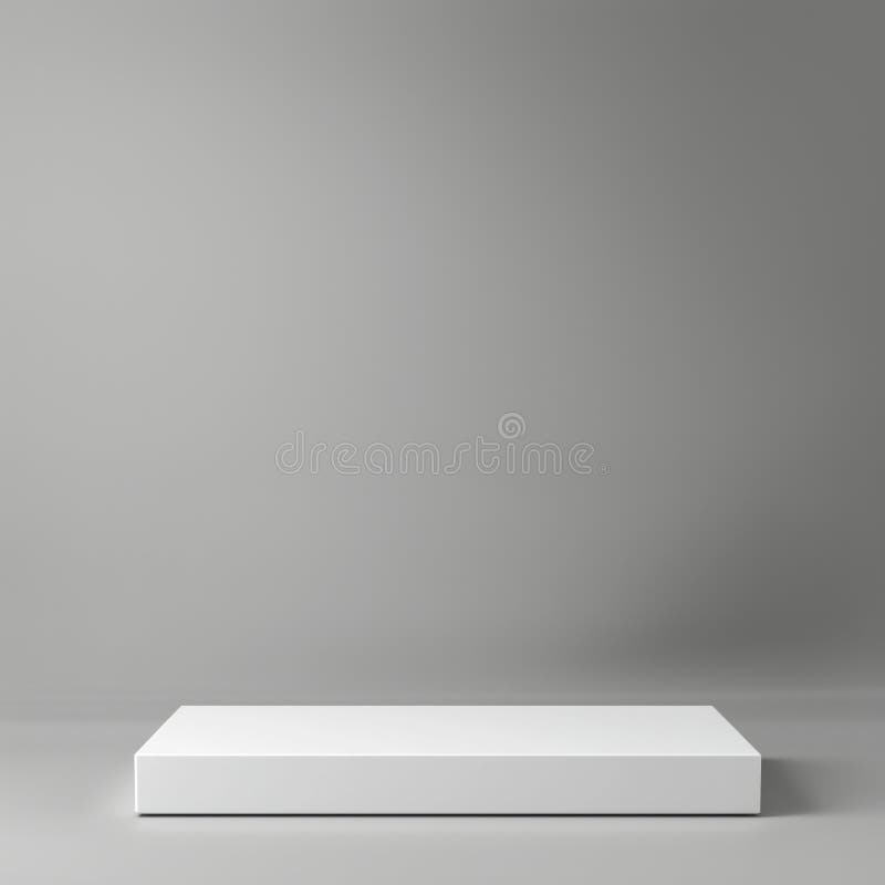 Minimalist White Display Platform on Gray Background for Product ...