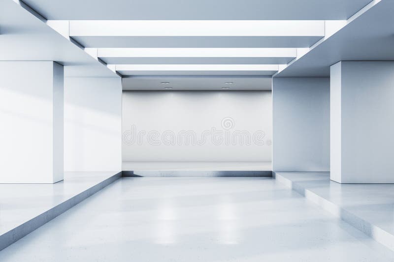 Minimalist White Empty Interior with Geometric Design and Clean ...