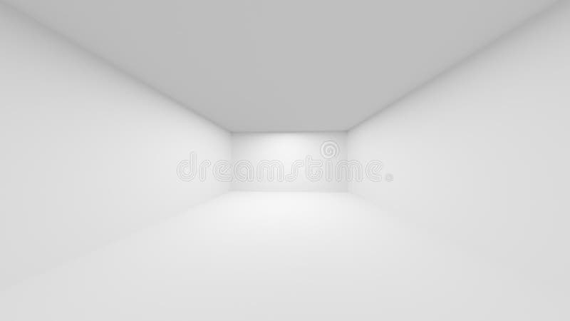 Minimalist White Empty Room 3d Render. White Room from Perspective ...
