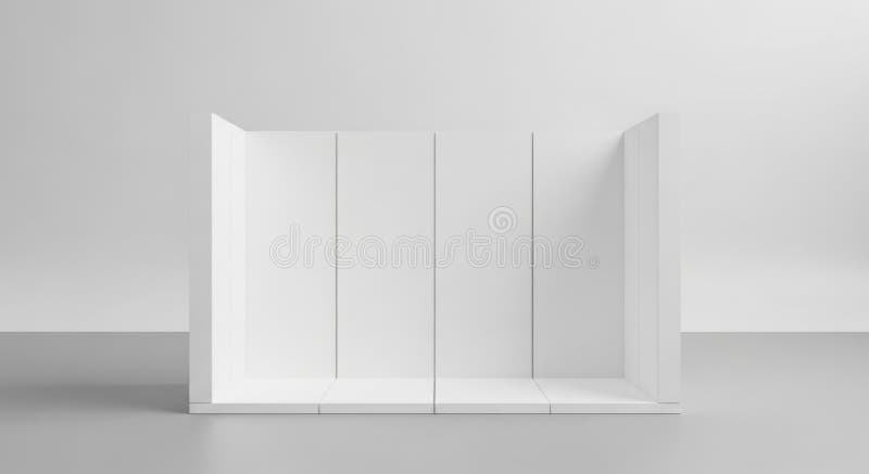 Minimalist White Exhibition Booth Display Stand Stock Illustrations ...