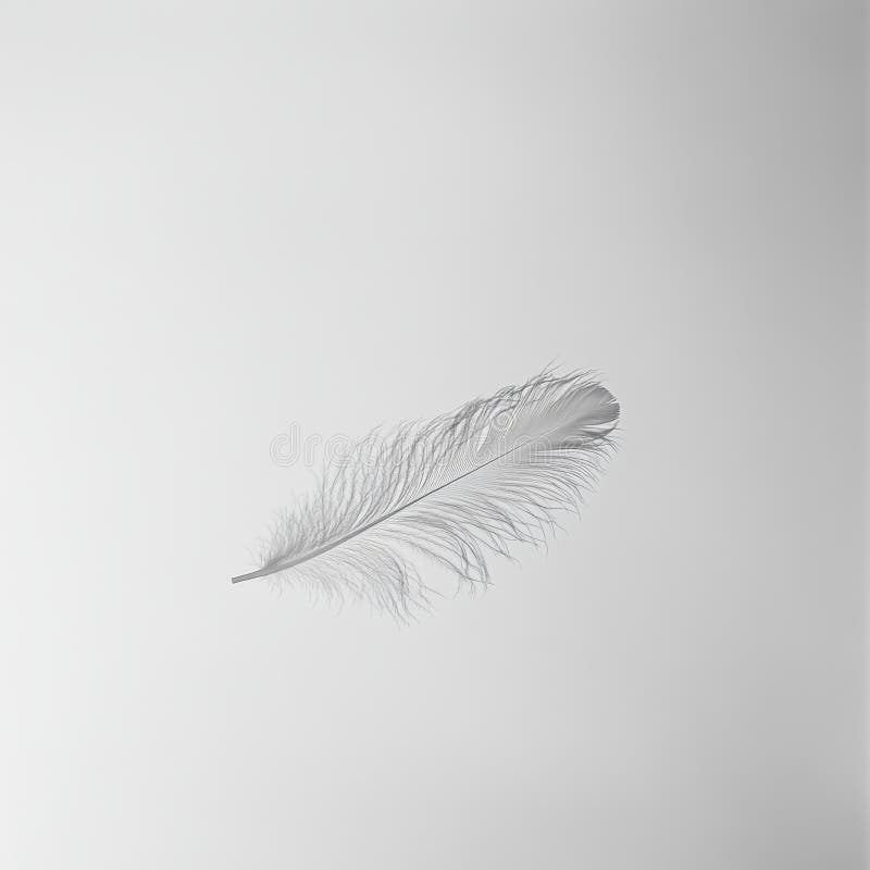 Minimalist White Feather on Clean White Background Symbolizing ...