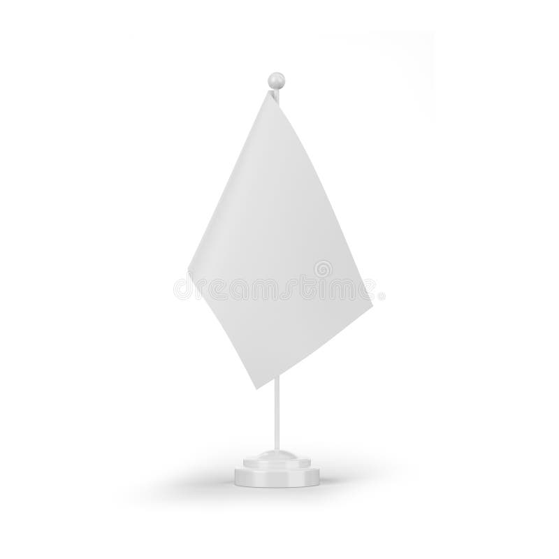 Minimalist White Flag on Stand Symbolizing Peace or Surrender Stock ...