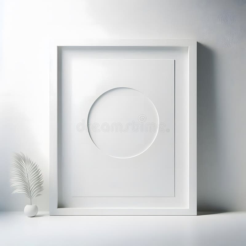 Minimalist White Frame with a Circular Cutout. Contemporary Interior ...