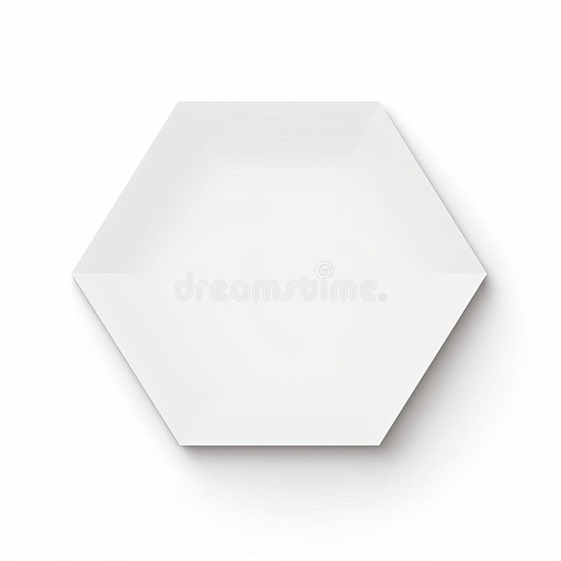 Minimalist White Hexagonal Plate on Isolated Background Image Stock ...