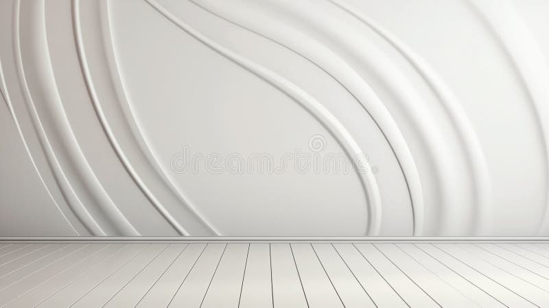 Minimalist White Interior with Abstract Wave Design for Modern Decor ...