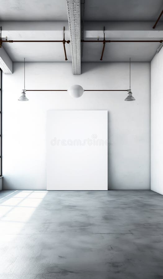 Minimalist White Interior Decor. Free Space for Text Stock Illustration ...