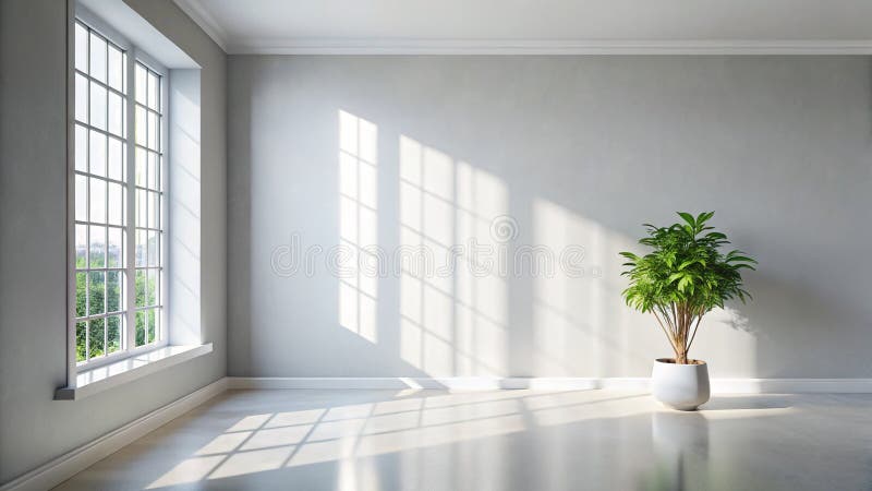 Minimalist White Interior Design a Serene Space with Diffused Light and ...