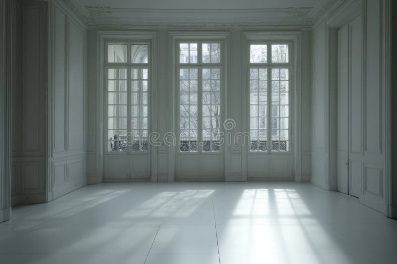 A Minimalist, White Interior with an Open Layout and Crisp Lines ...