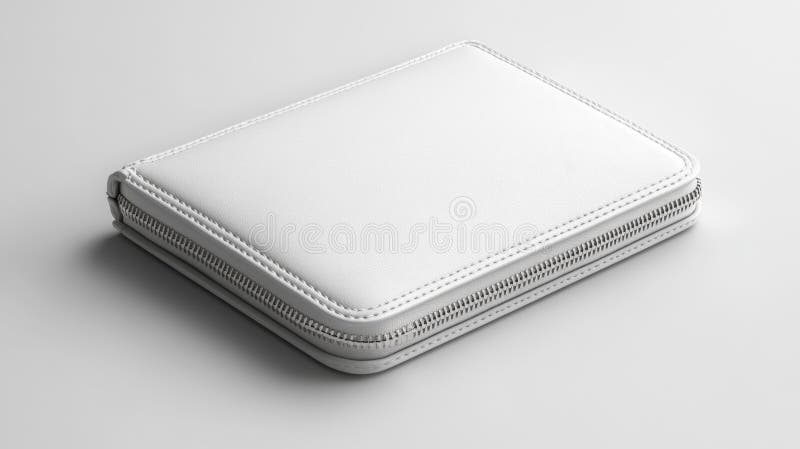 Minimalist White Leather Pouch with Zipper Generative AI Stock ...