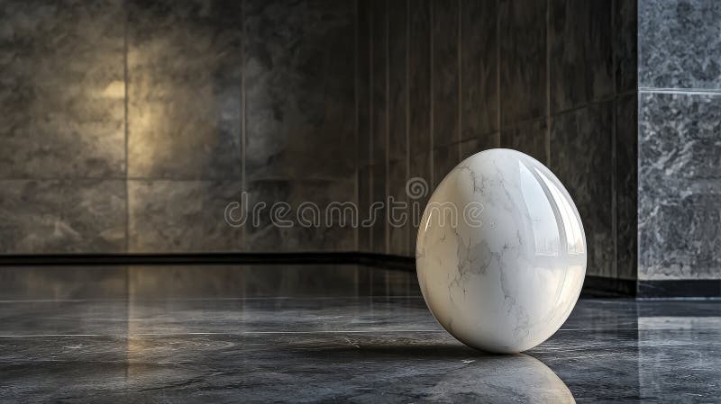 Minimalist White Marble Egg Modern Interior Space Artistic Display ...