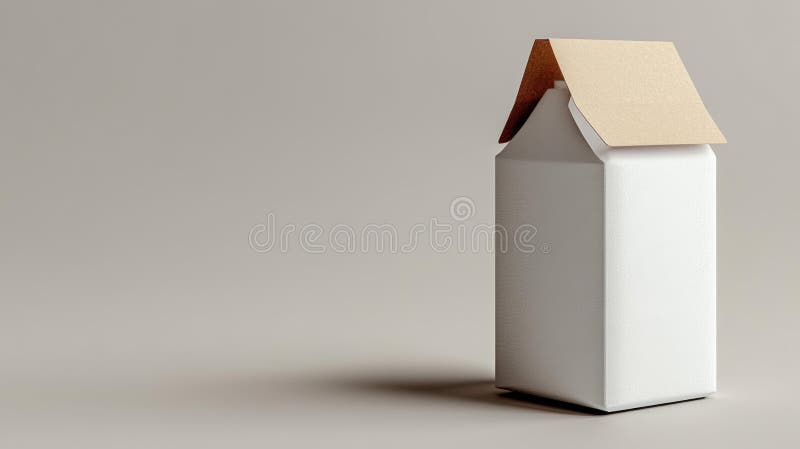 Minimalist White Milk Carton Generative AI Stock Illustration ...