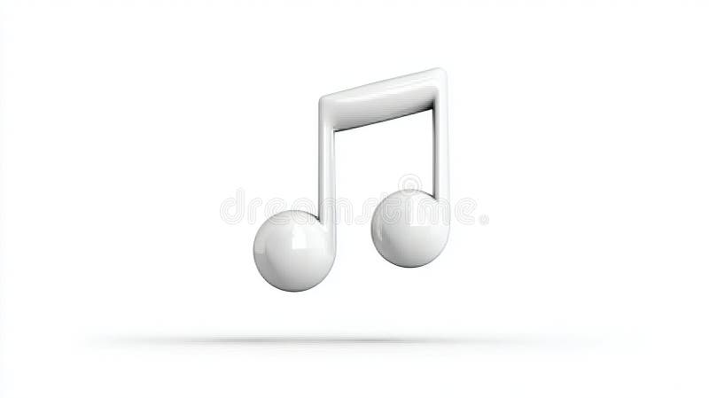Minimalist White Music Note Icon on a Clean Background for Creative ...